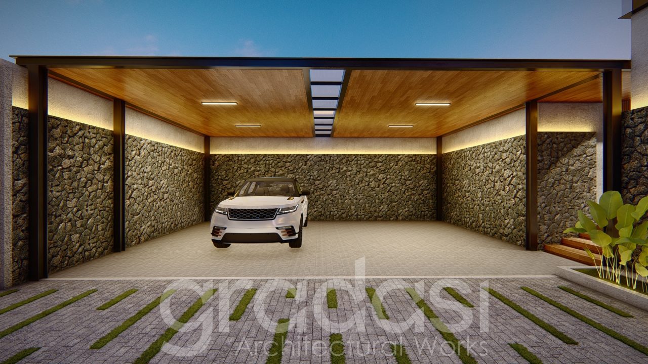 Konsep Desain Area Garasi Gudang Mas Feris Malang | Gradasi