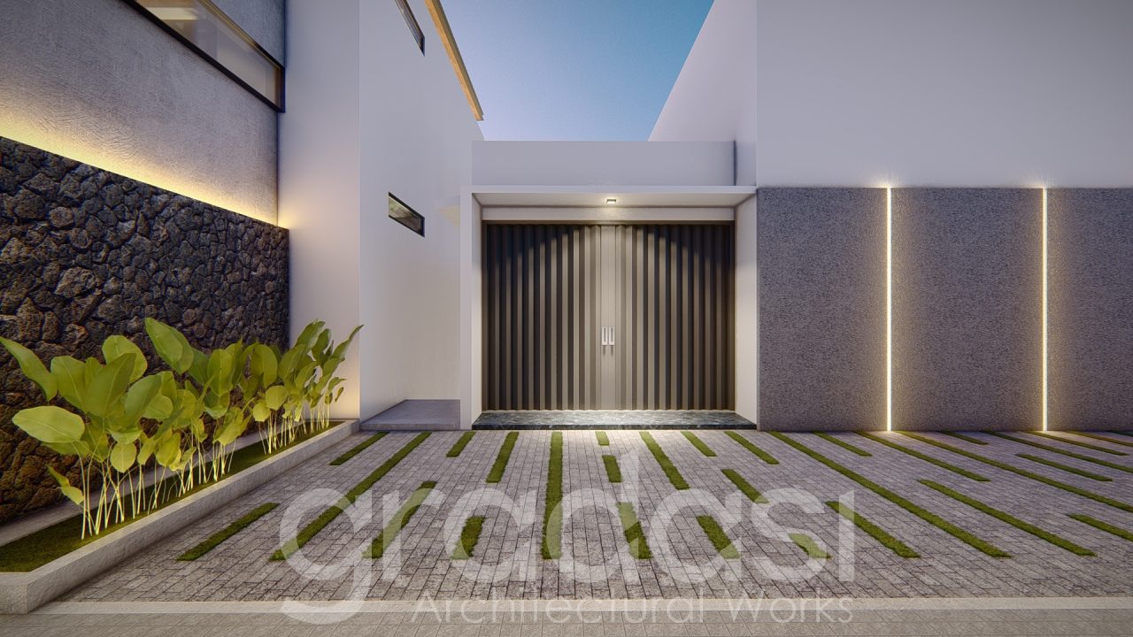 Konsep Desain Area Garasi Gudang Mas Feris Malang | Gradasi