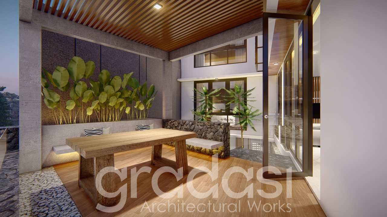Konsep Desain Interior Area Santai Mas Feris Malang | Gradasi